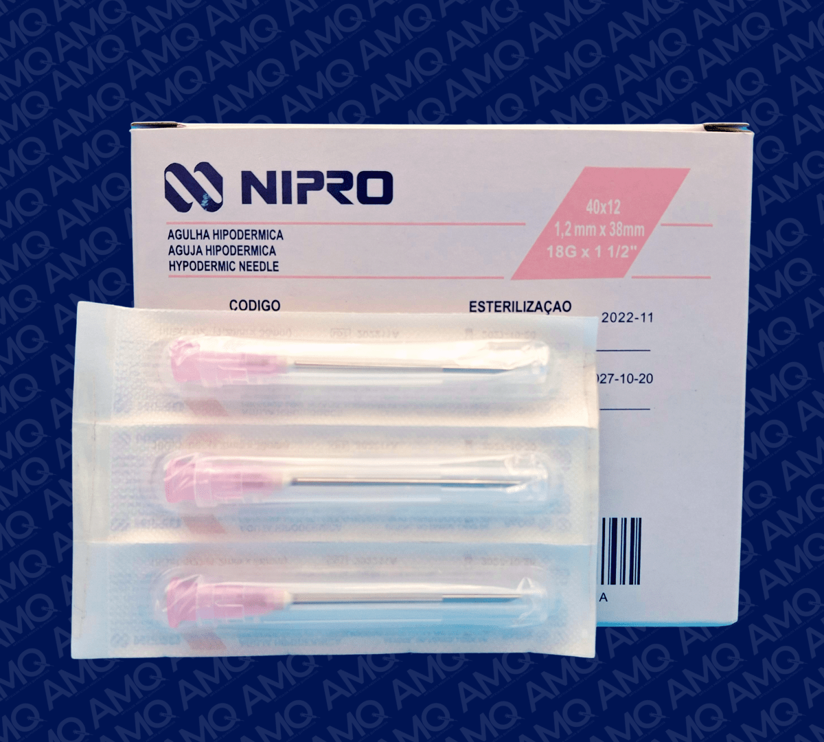 AGUJA 18GX38MM (1 1/2″) ROSA C/100 – AMQ