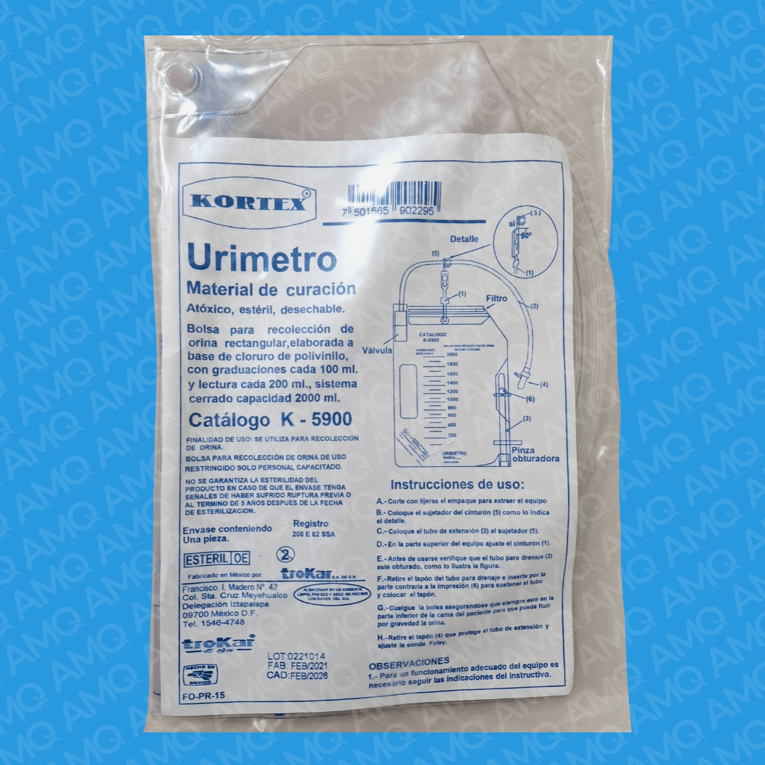 BOLSA RECOLECTORA ORINA SIST CERRADO 2 L – AMQ