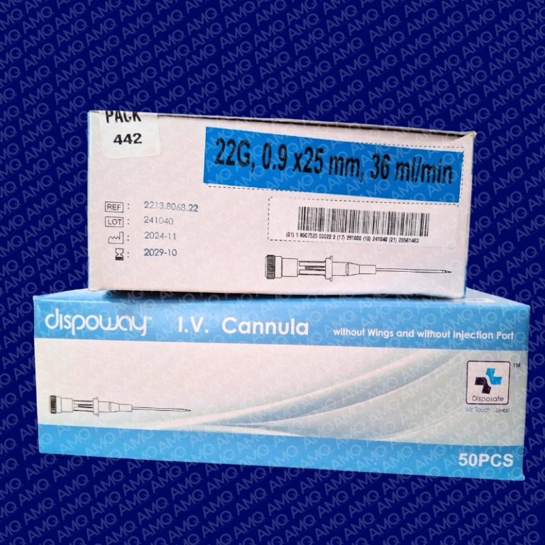 CANULA P/VENO SIN ALAS Y PUERTO DE INYECCIÓN,DISPOWAY 22GA CAJA C/50 – AMQ