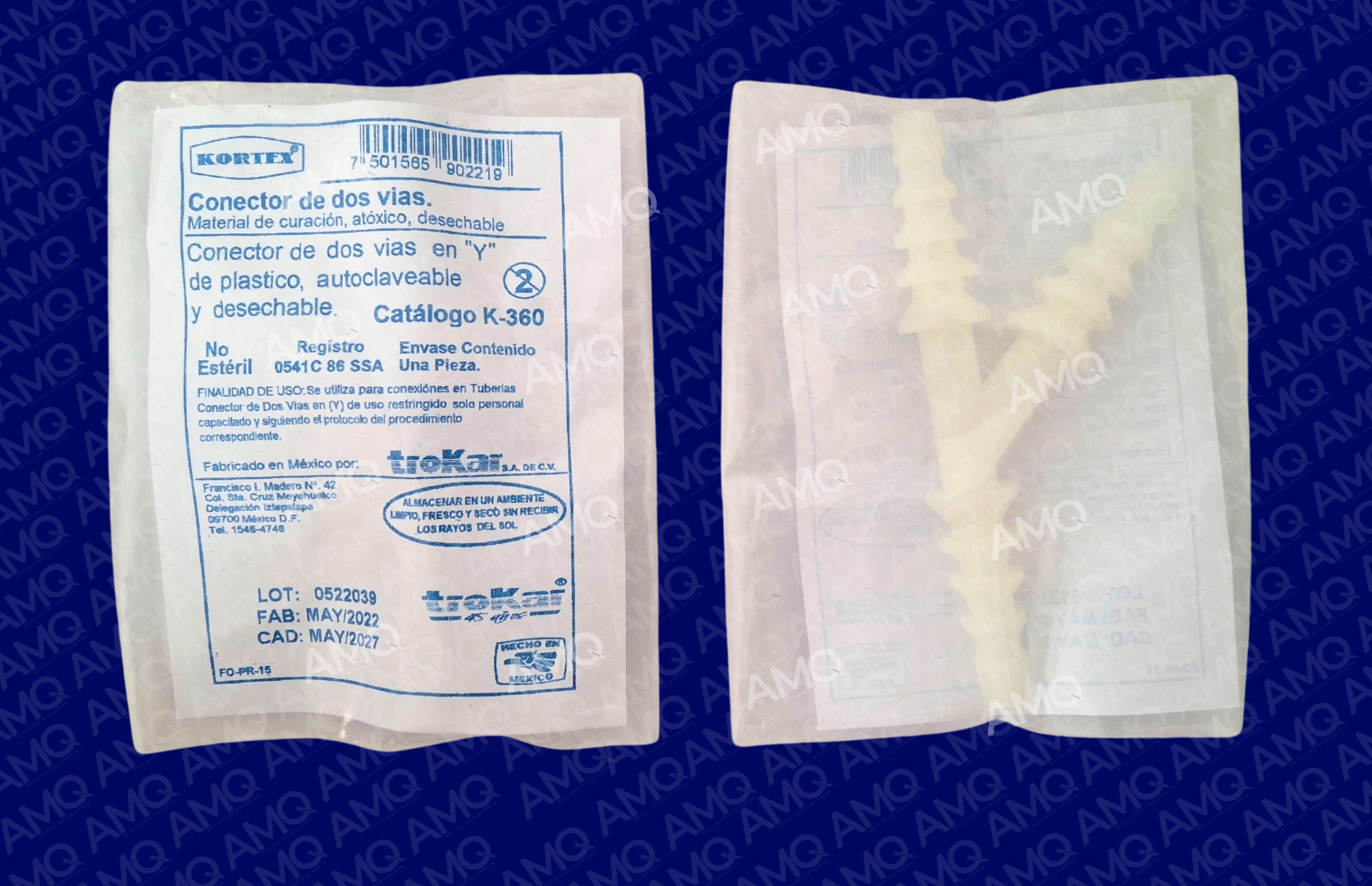 CONECTOR DE DOS VIAS DE PLÁSTICO TIPO «Y», PIEZA. – AMQ